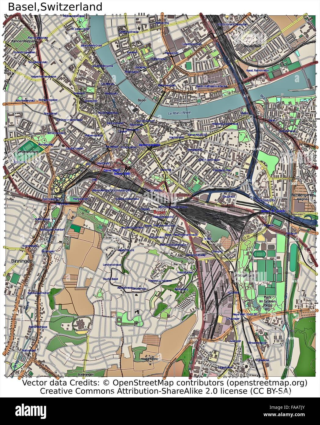 Basel Switzerland City Map Stockfotos & Basel Switzerland City Map ...
