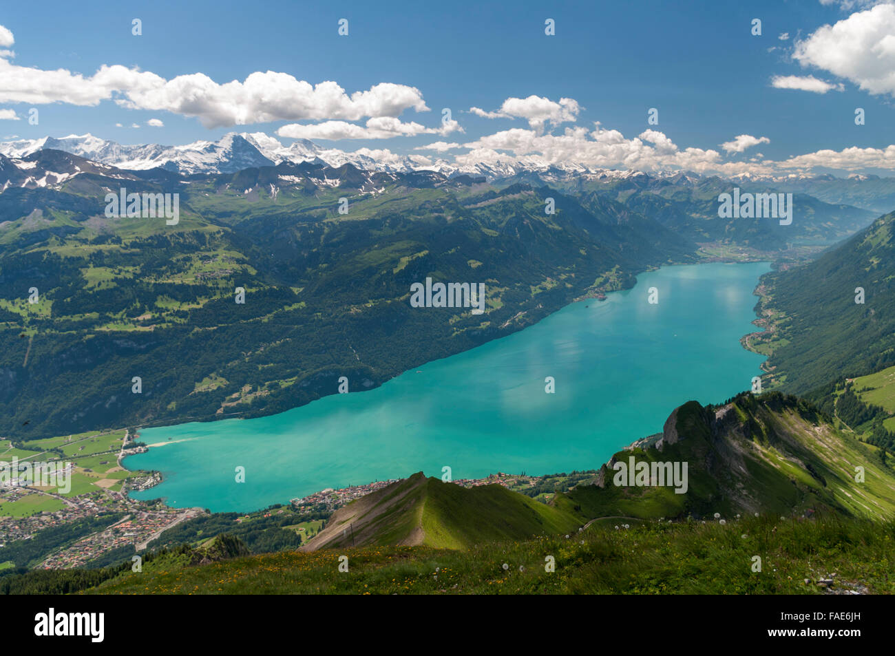 Panorama des Brienzersees (Brienzersee) im Berner Oberland, Schweiz ...