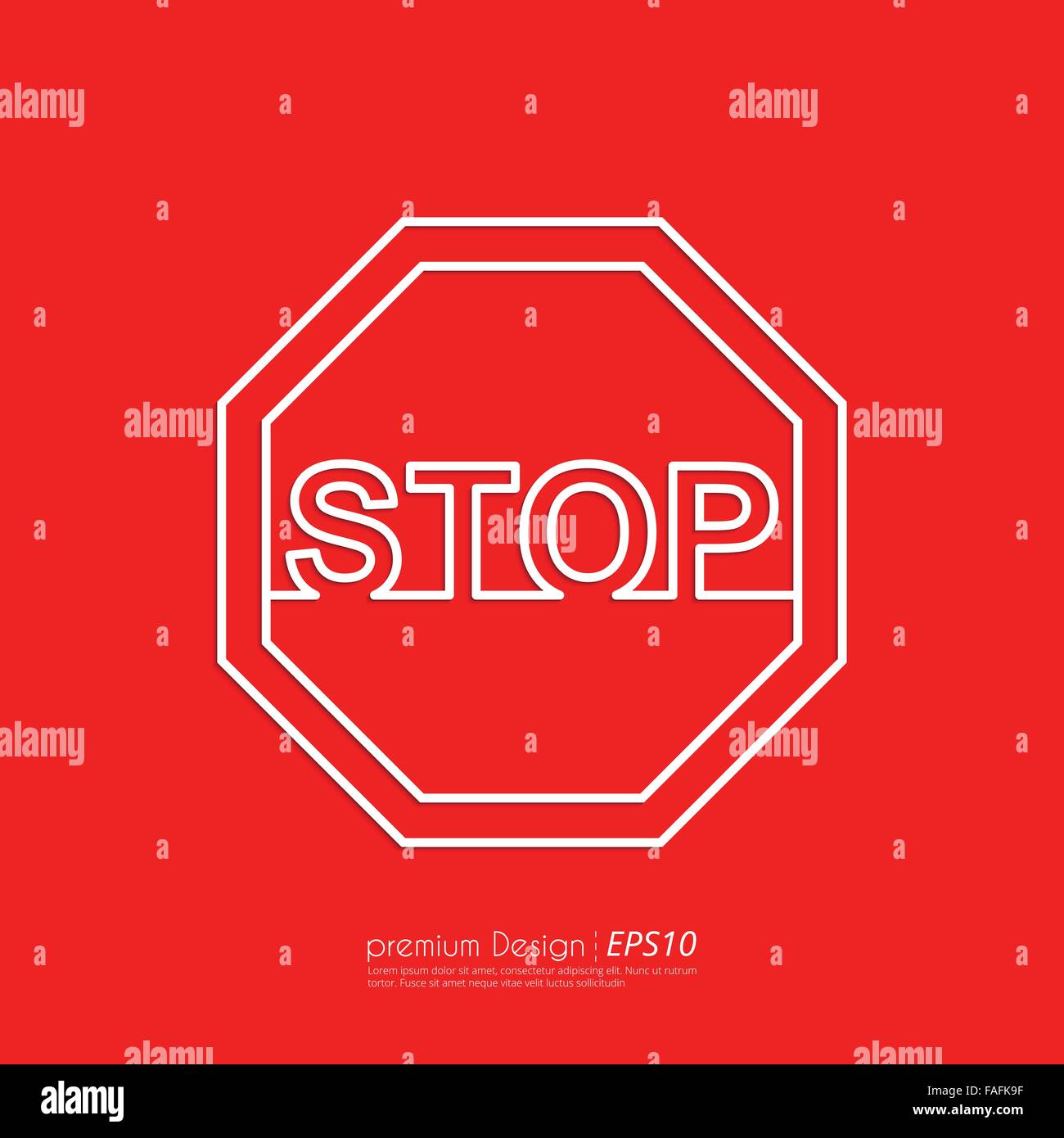 Vektor-Illustration Line Stop-Schild Stock-Vektorgrafik - Alamy