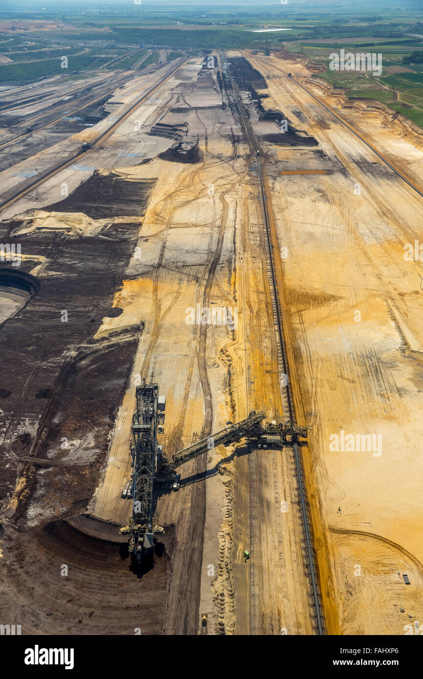 Luftbild, Braunkohle, Braunkohle Bergbau Inden in der Nähe von Jülich ...