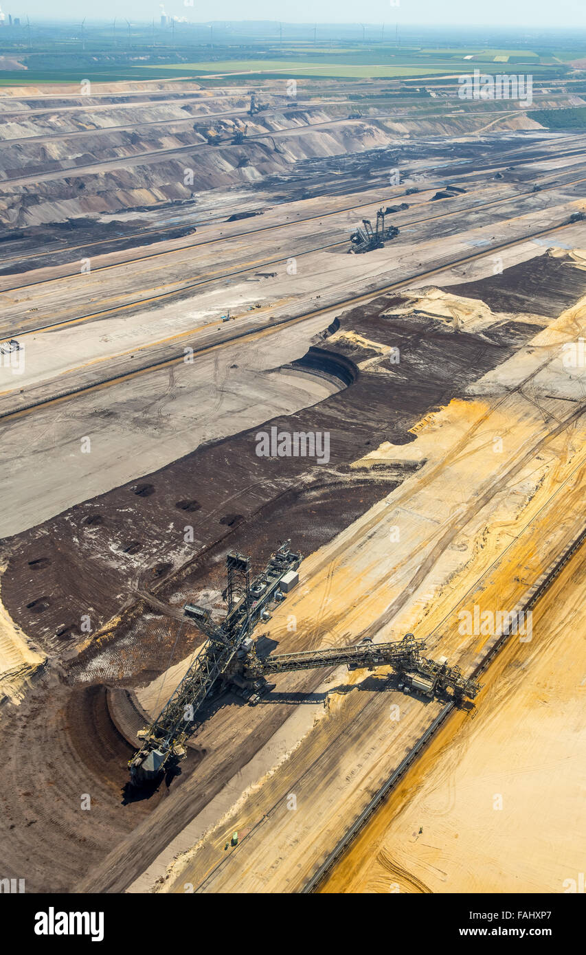 Luftbild, Braunkohle, Braunkohle Bergbau Inden in der Nähe von Jülich ...