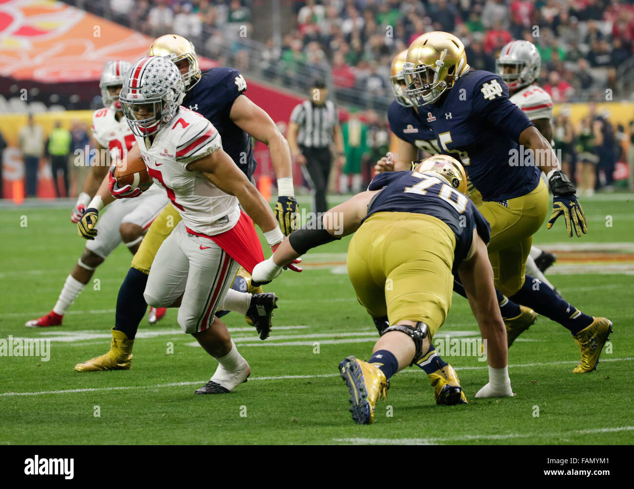 Glendale, AZ, USA. 1. Januar 2016. Notre Dame Fighting Irish Offensive ...