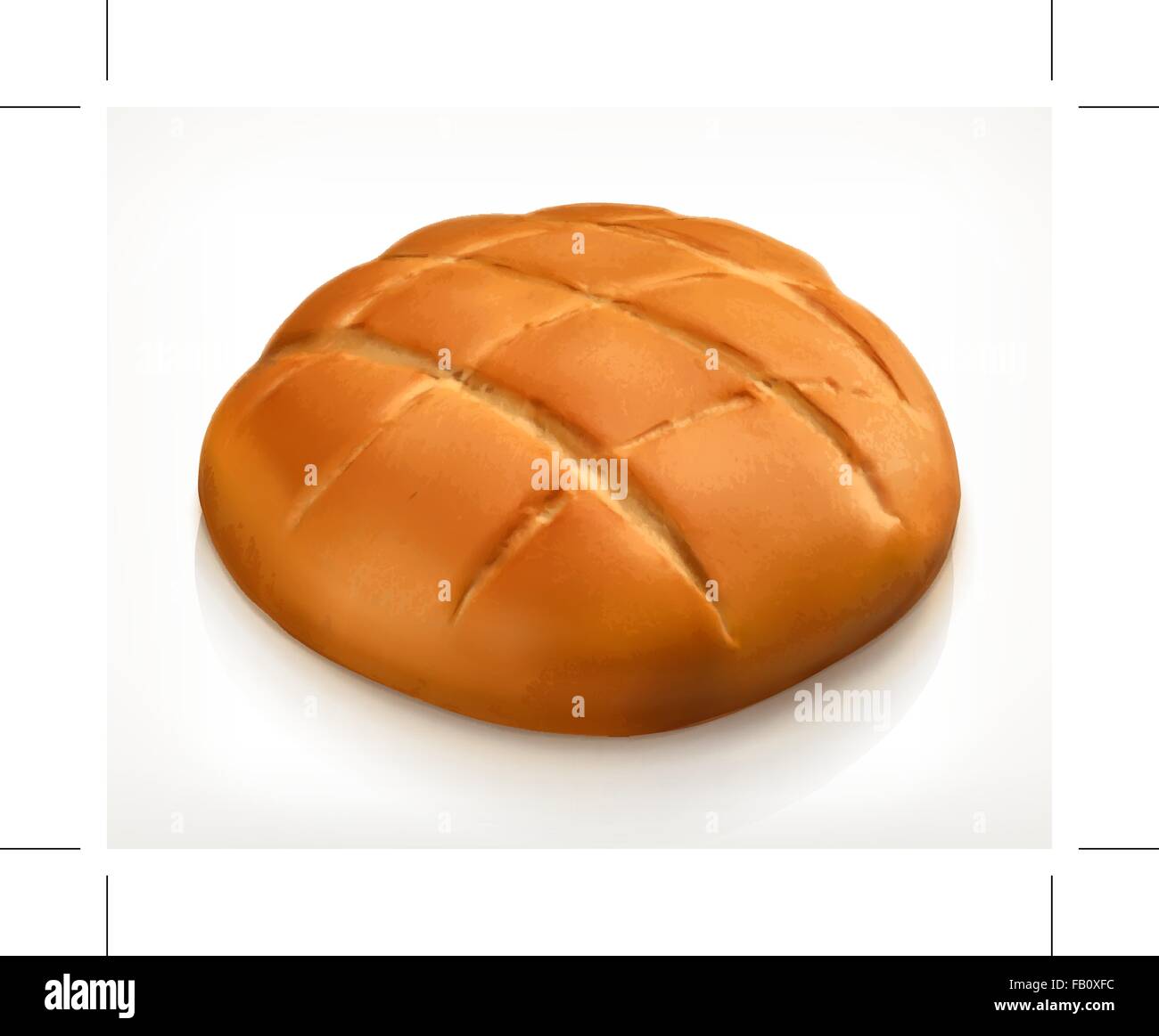 Rundes Brot, Vektor icon Stock-Vektorgrafik - Alamy