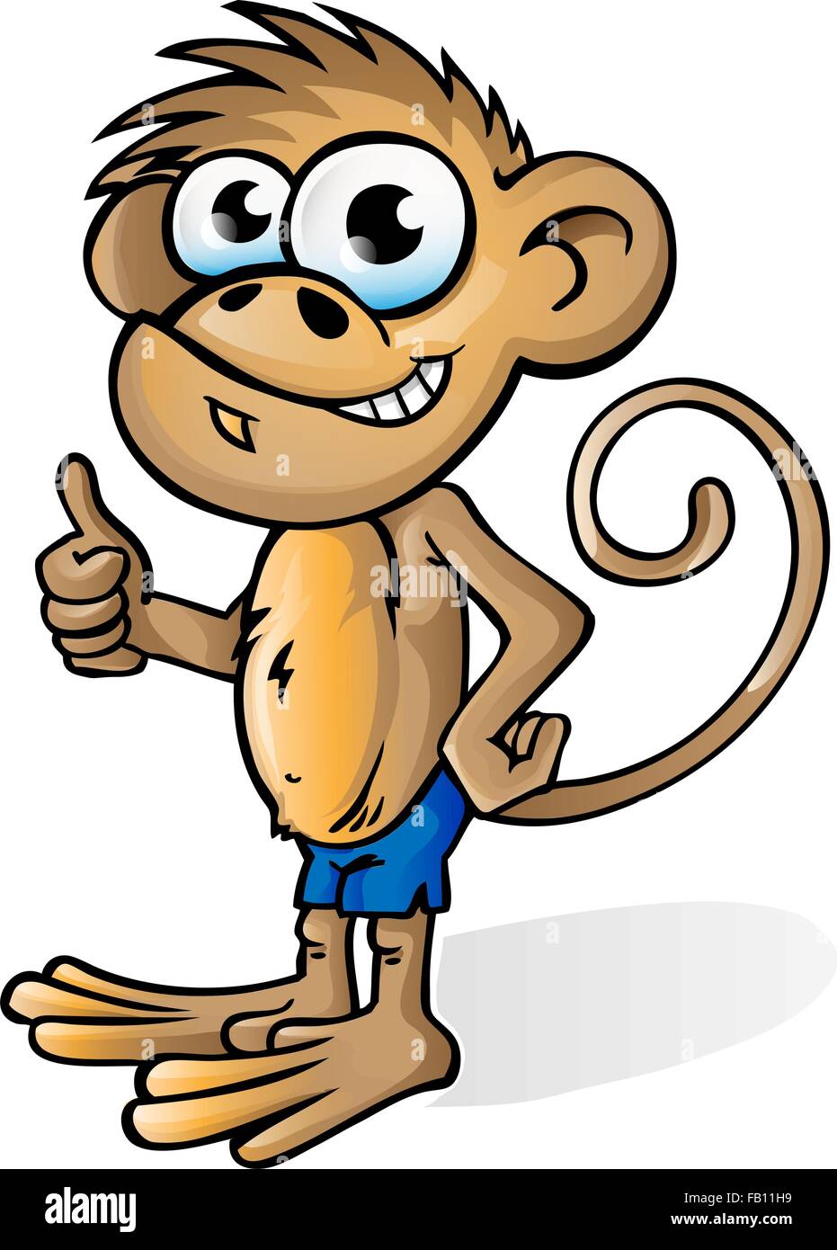 Affe-Cartoon isoliert auf weißem Hintergrund Stock-Vektorgrafik - Alamy