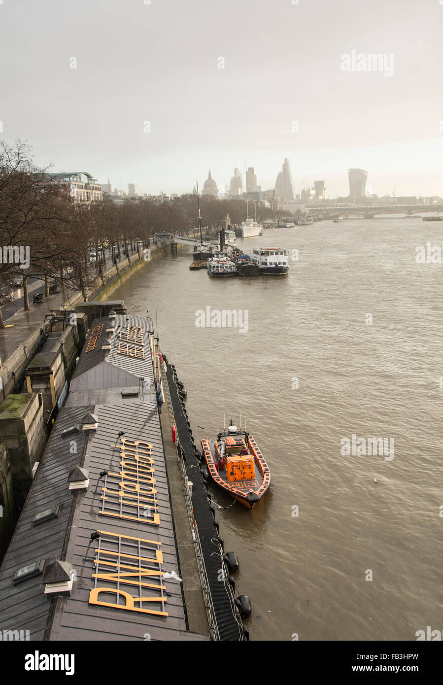 RNLI Tower Lifeboat Station, Lifeboat Pier, Victoria Embankment, London ...