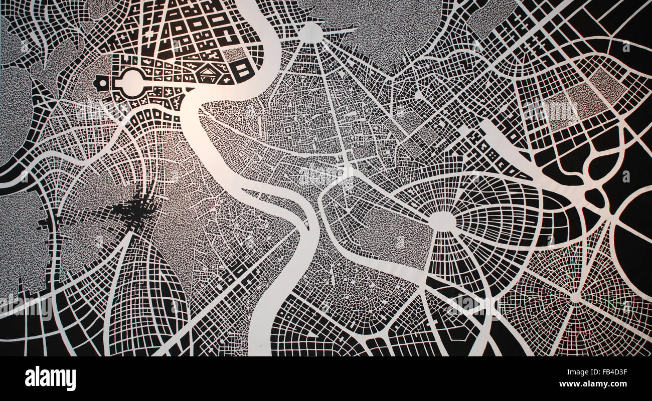 Stilisierte Grafik Karte von Rom Stockfotografie - Alamy