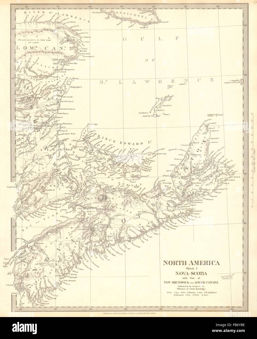 Nova Scotia Map 19th Century Stockfotos und -bilder Kaufen - Alamy