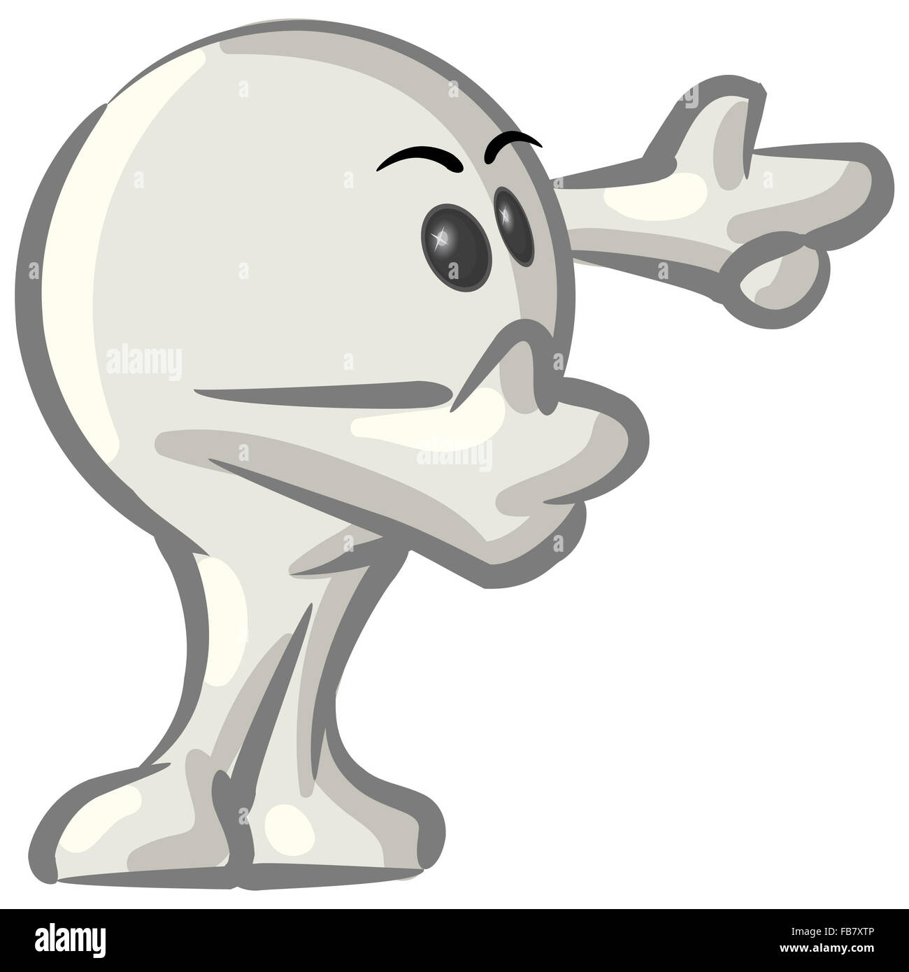 GEMA-freie Clipart Bild eines weißen Konkee Zeichens durchlöchern seine ...