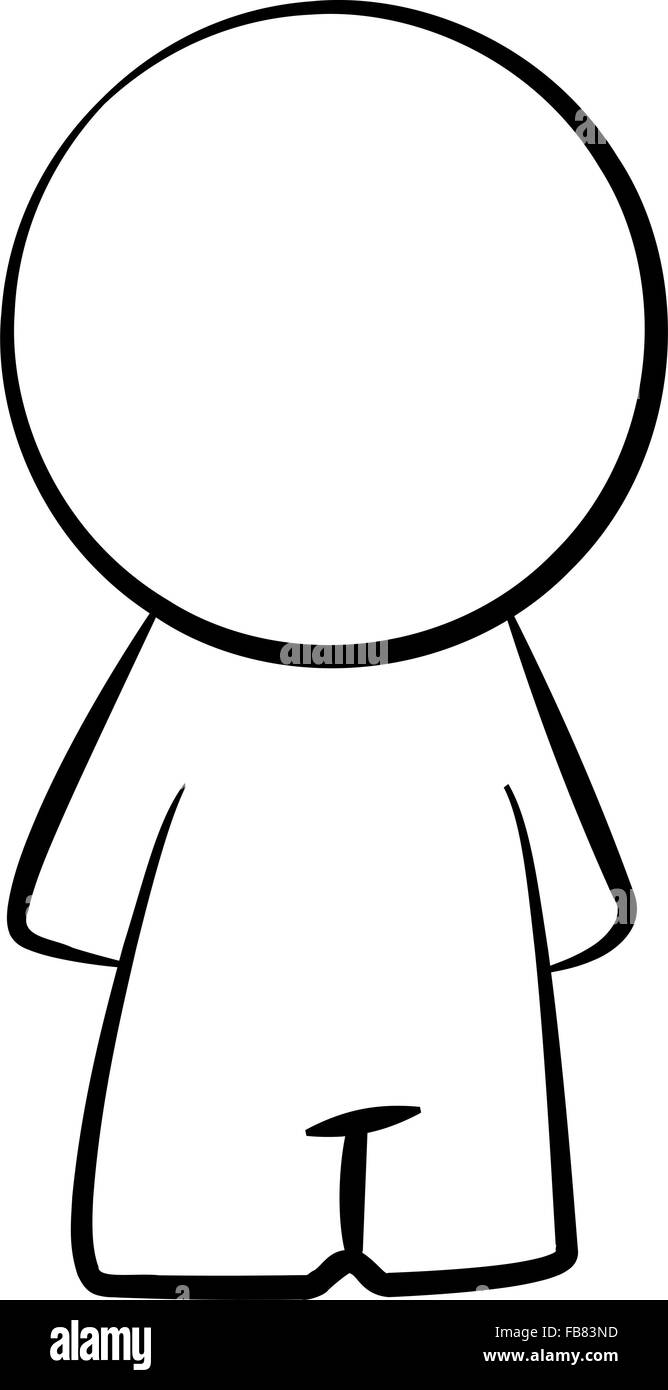 Strichzeichnung einer einfachen Cartoon-Person Stock-Vektorgrafik - Alamy