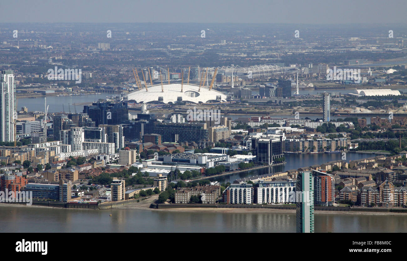 Luftaufnahme London Themse O2 Arena Stockfotos und -bilder Kaufen - Alamy