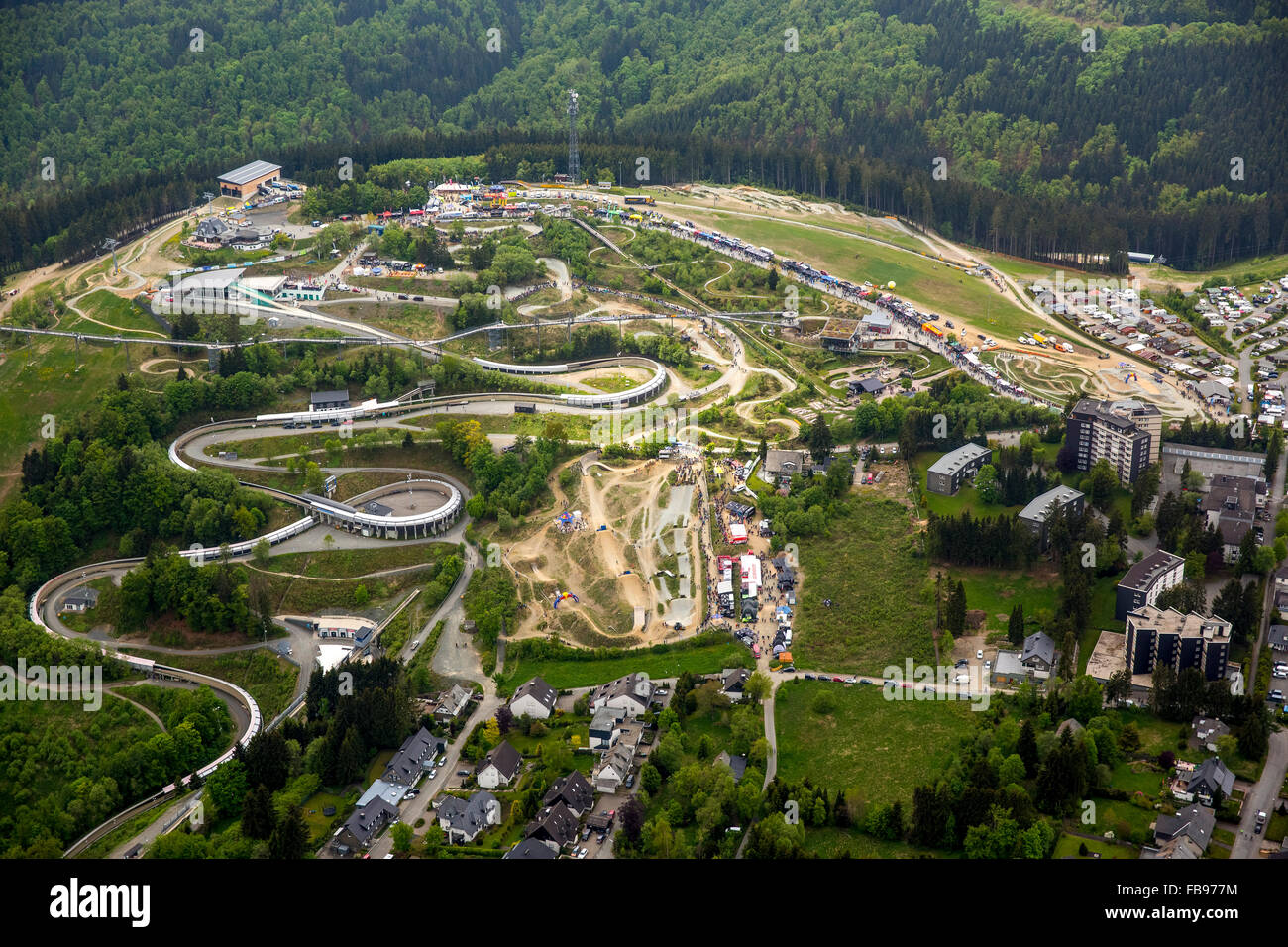 Luftaufnahme, iXS Dirt Masters Mountainbike Freeride Festival im Bike ...