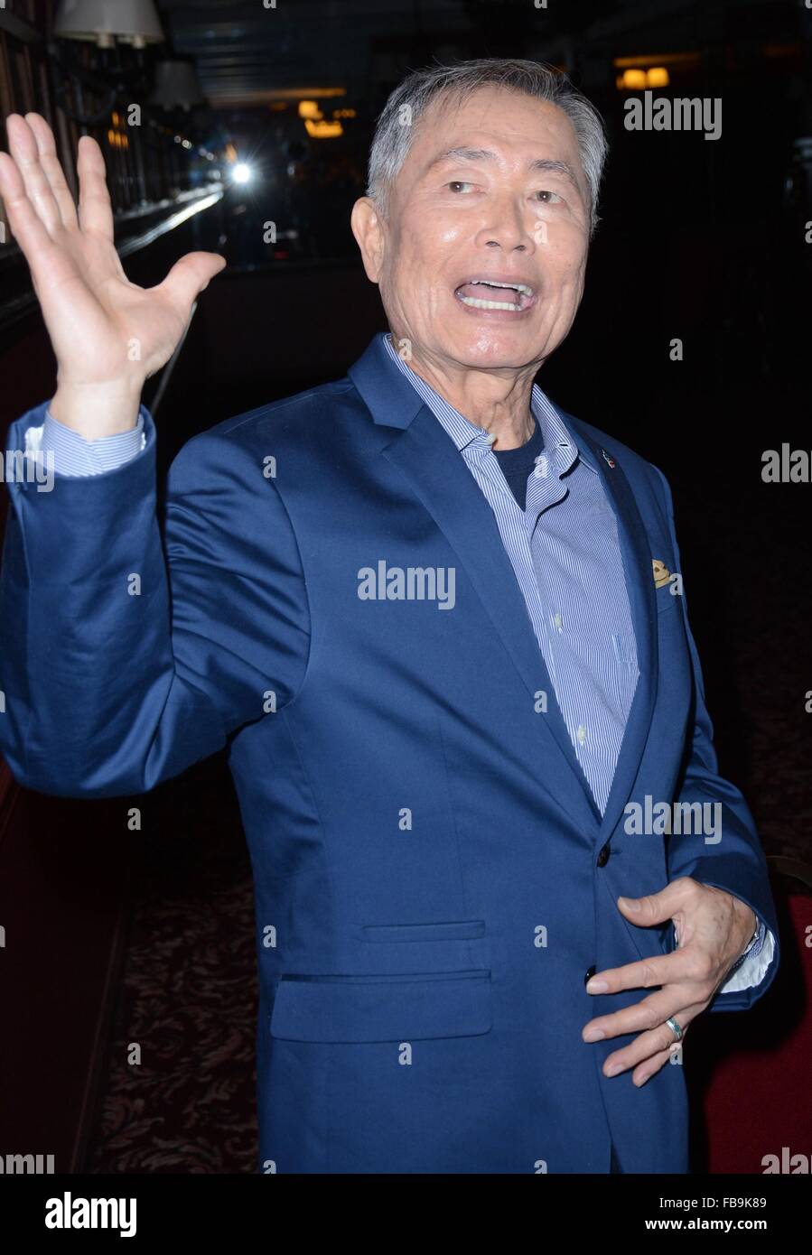 New York, NY, USA. 12. Januar 2016. George Takei bei einem öffentlichen ...