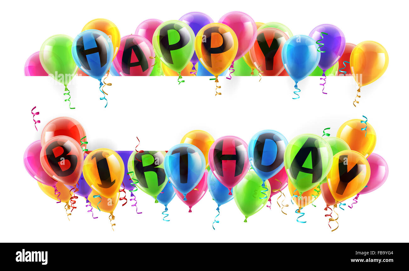 Alles Gute zum Geburtstag Luftballons Banner Schild mit Party-Ballons ...