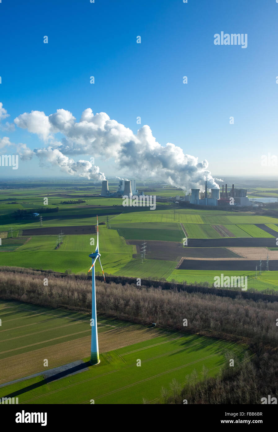 Luftbild, Kraftwerk Neurath und BoA 2 und 3 Kraftwerk Neurath, hintere ...