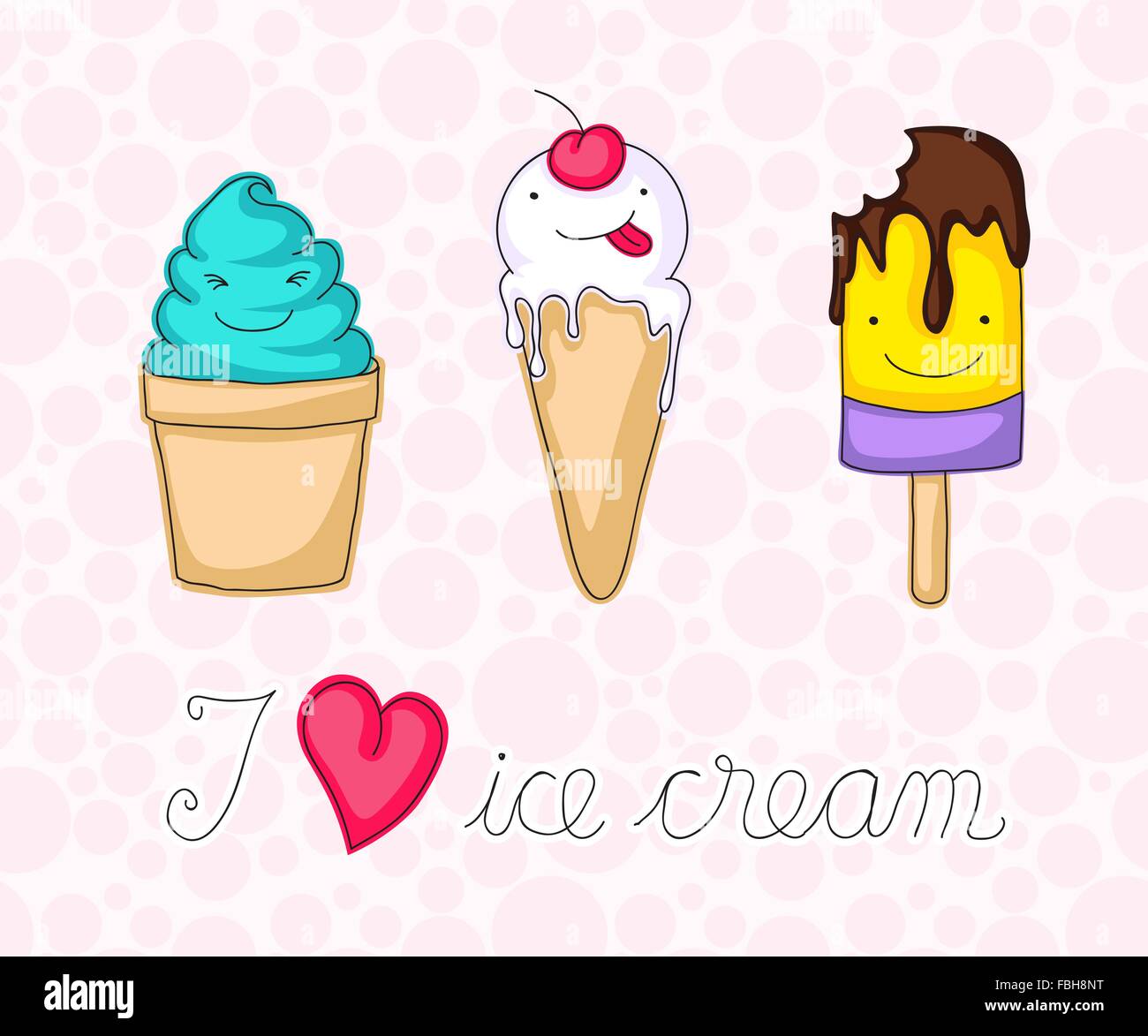 Cartoon ice cream Stock-Vektorgrafiken kaufen - Alamy