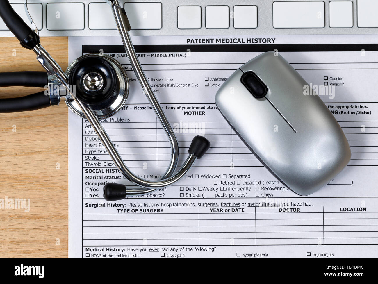 Form der anamnese -Fotos und -Bildmaterial in hoher Auflösung – Alamy