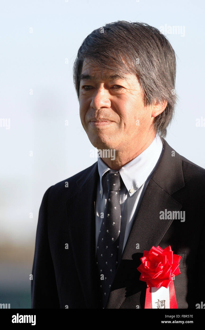 Aichi, Japan. 16. Januar 2016. Kazuo Fujisawa Pferderennen: Trainer Kazuo Fujisawa nach Bounce ...