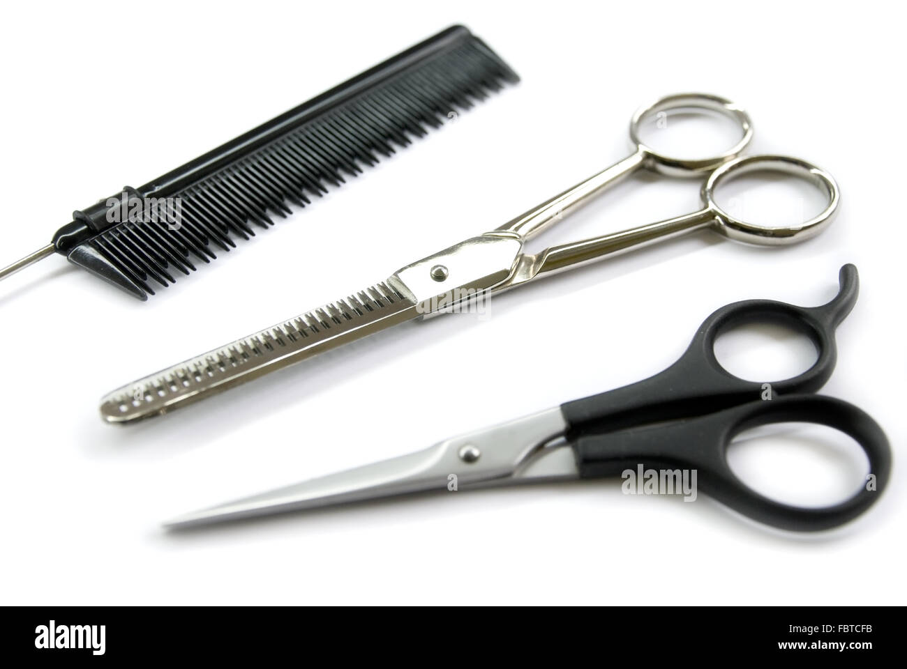 Friseur Kamm Schere Stockfotografie - Alamy