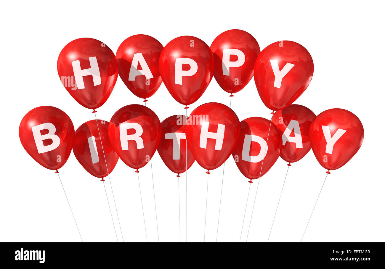 Rot Happy Birthday Ballons Stockfotografie - Alamy