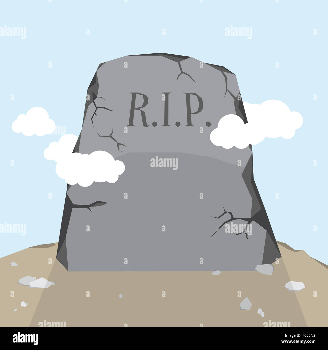 Vektor-Cartoon-Illustration eines Grabsteins Stockfotografie - Alamy
