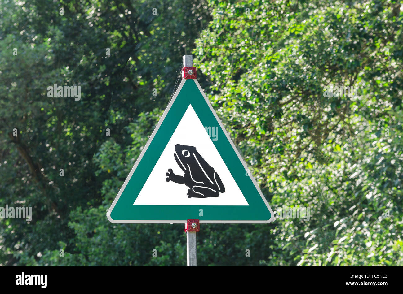 Zeichen-Frosch-alarm Stockfotografie - Alamy