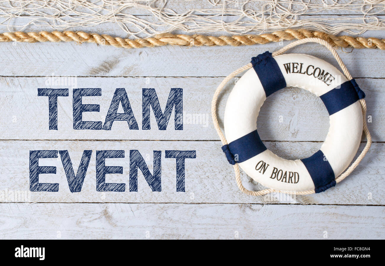 Team Event - Willkommen an Bord Stockfotografie - Alamy