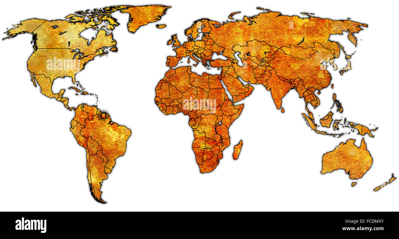 alte Vintage politische Weltkarte mit Flaggen Stockfotografie - Alamy