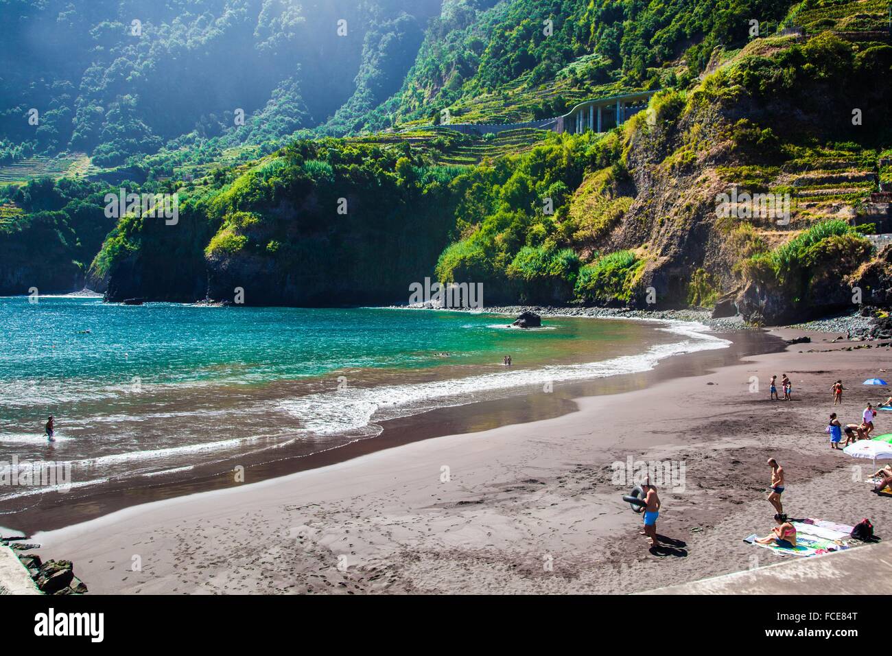 Madeira Insel, schwarzen Strand in Seixal Stockfotografie - Alamy