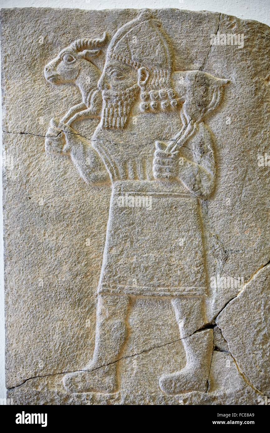 Reliefplatte Mit Darstellung Eines Mannes, Detail Basrelief von Sawi-al ...