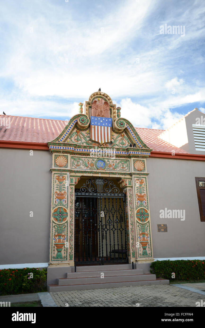 Das alte Customs House Museum. Arroyo, Puerto Rico. Karibik-Insel ...