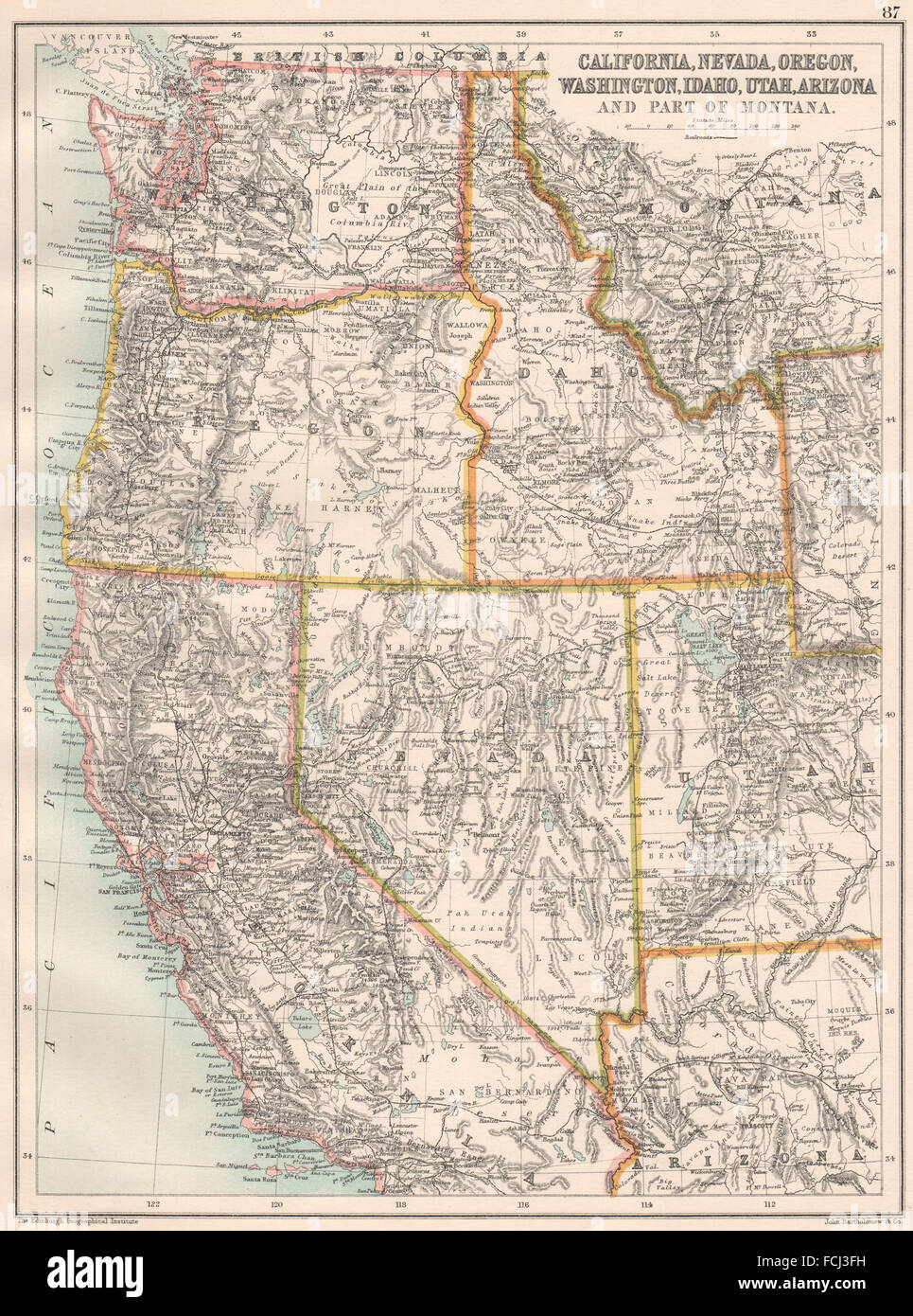 Washington oregon idaho montana map -Fotos und -Bildmaterial in hoher ...
