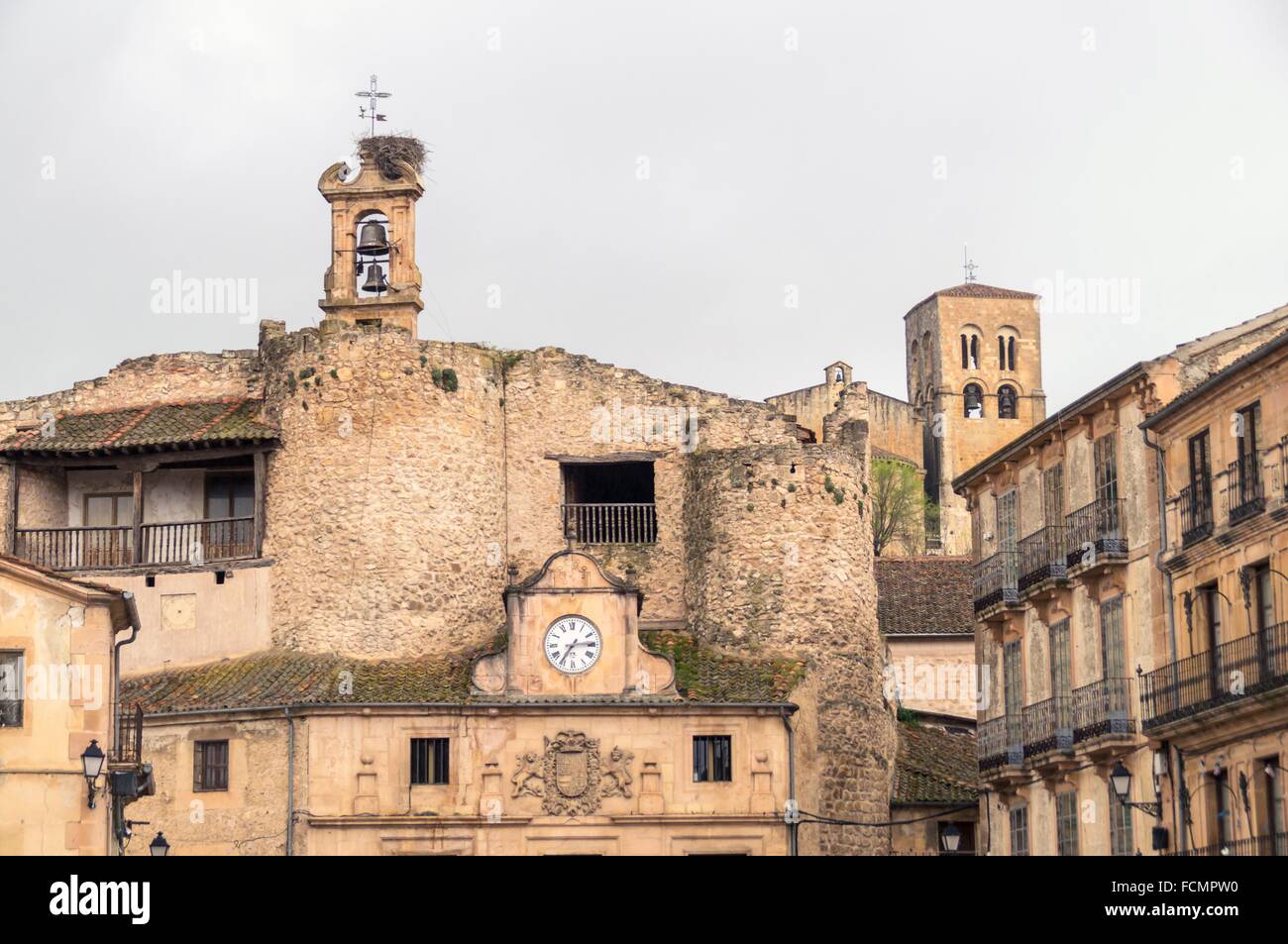 Castillo de Fernán González, Plaza Mayor, Sepúlveda. Conjunto Histórico. Segovia Provinz ...