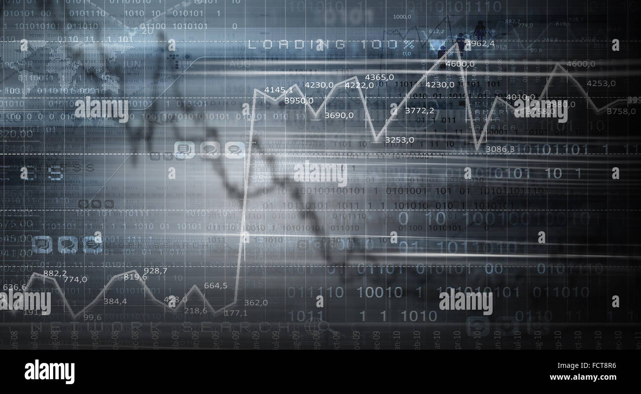 Digitalen Hintergrundbild mit Diagrammen und Grafiken Stockfotografie ...