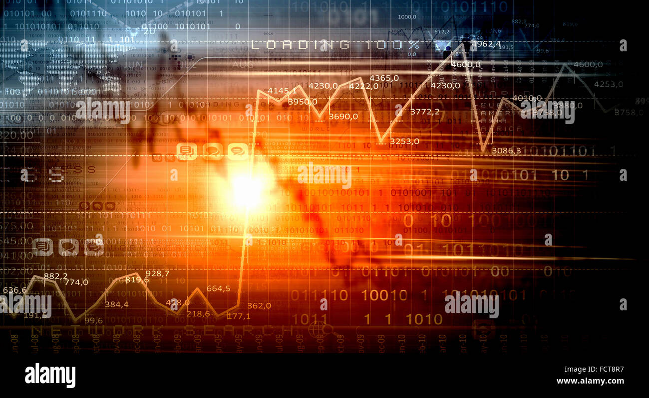 Digitalen Hintergrundbild mit Diagrammen und Grafiken Stockfotografie ...