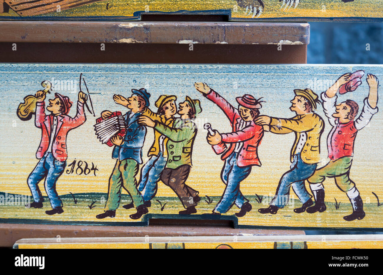 Bienenstock Paneele, Slowenien. Diese Kopien der Originale sind ein ...