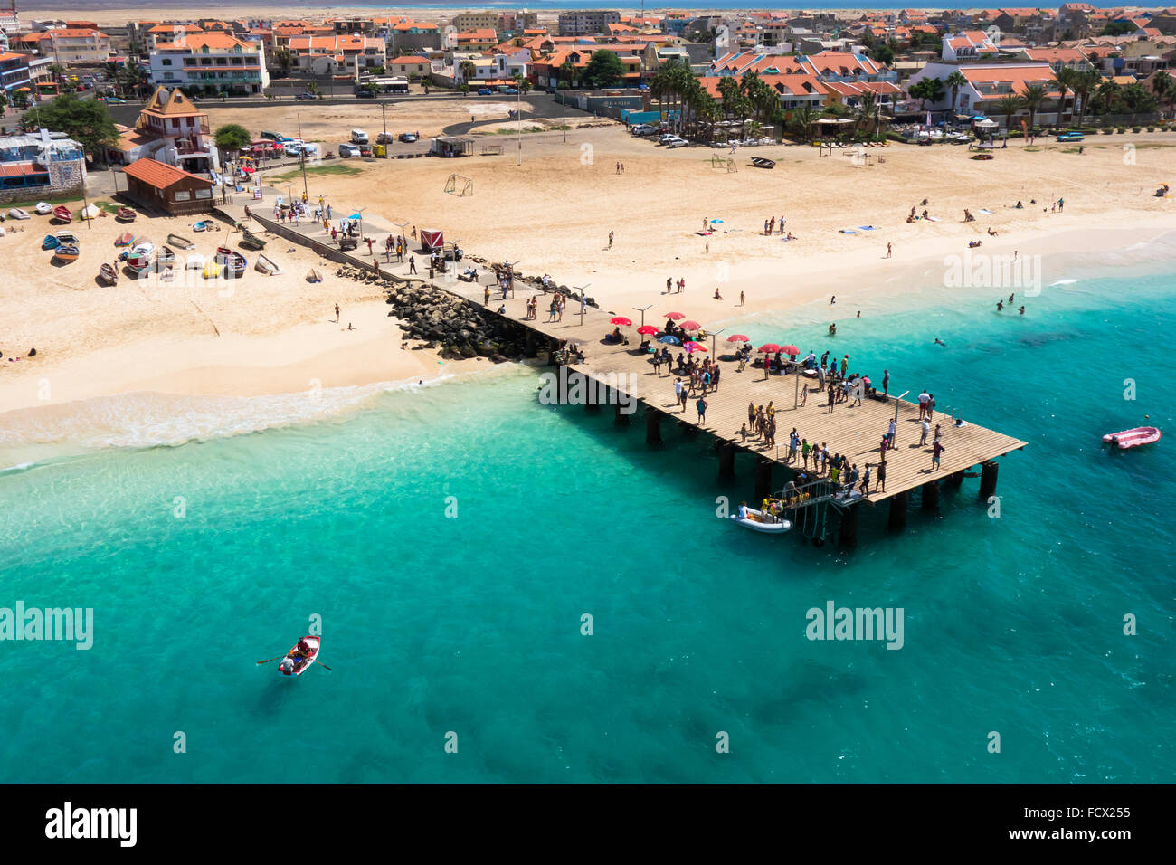 Luftaufnahme von Santa Maria Beach in Insel Sal Kapverden - Cabo Verde ...