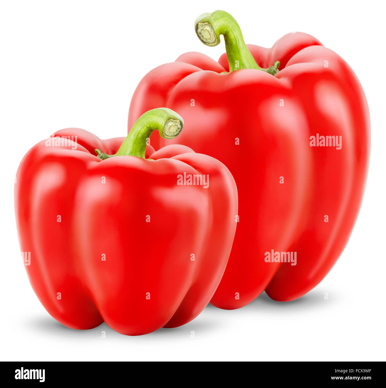 rote Paprika auf dem weißen Hintergrund isoliert Stockfotografie - Alamy