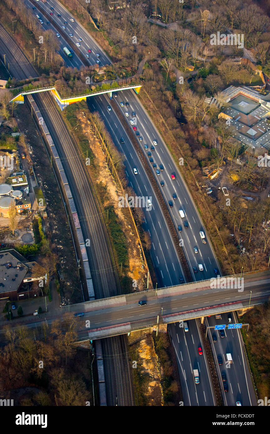 Luftaufnahme, A3-Autobahn-Ausbau südlich das Autobahnkreuz Kaiserberg ...