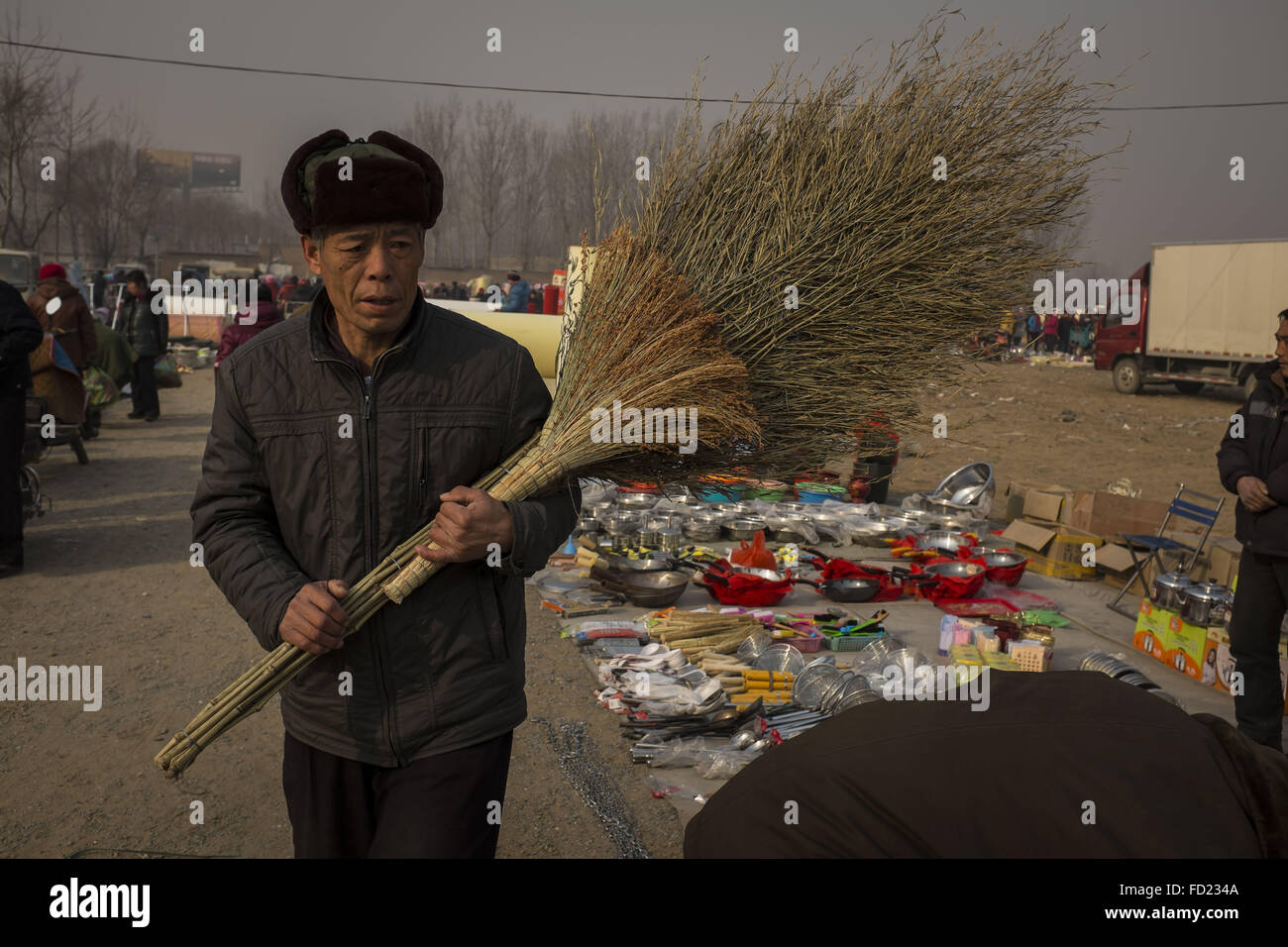 27. Januar 2016 - Peking, China - die Open-Air-Markt im ländlichen Raum ...