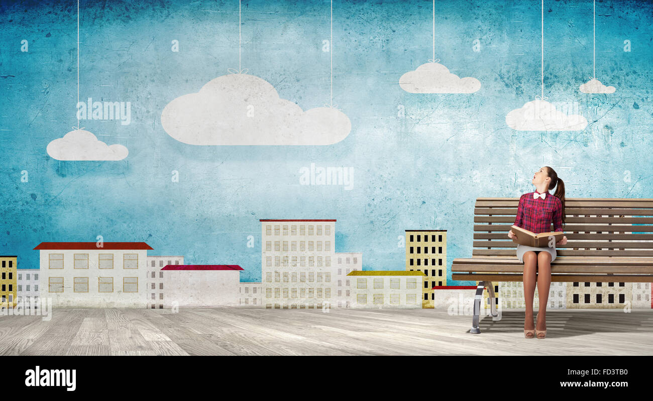 Young female afraid bench -Fotos und -Bildmaterial in hoher Auflösung ...