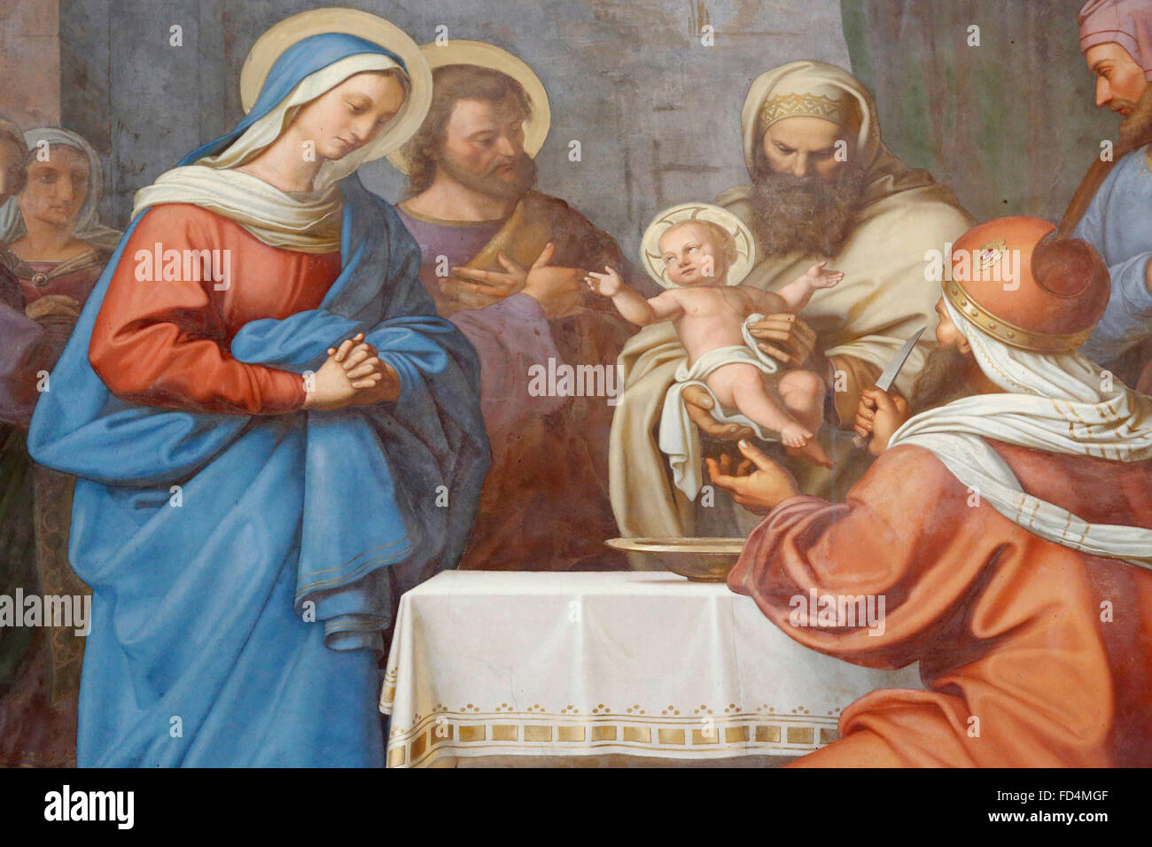 Kaiserdom von Speyer. Gemälde von Schraudolph. Beschneidung Christi Stockfotografie - Alamy