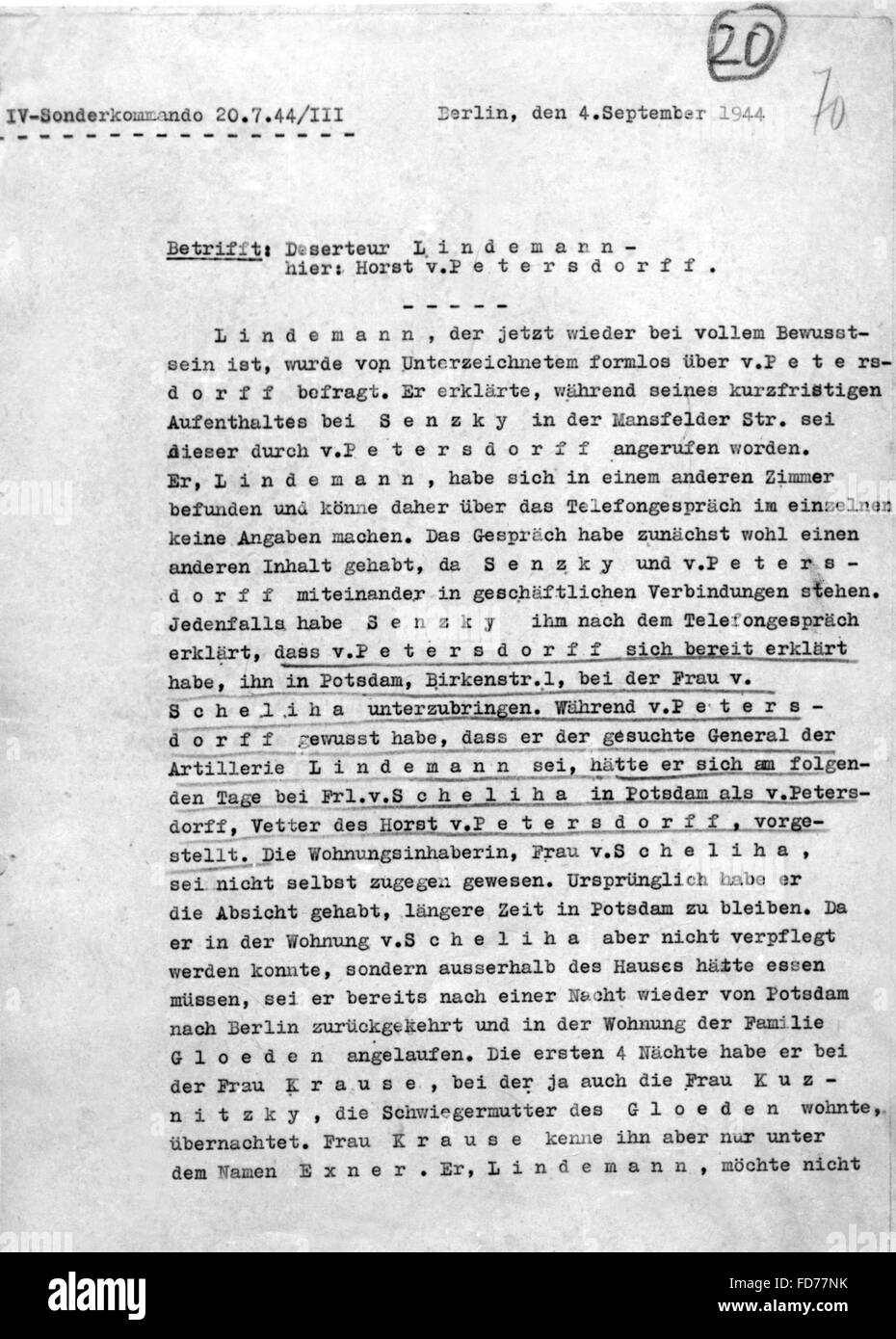 20 juli 1944 -Fotos und -Bildmaterial in hoher Auflösung – Alamy