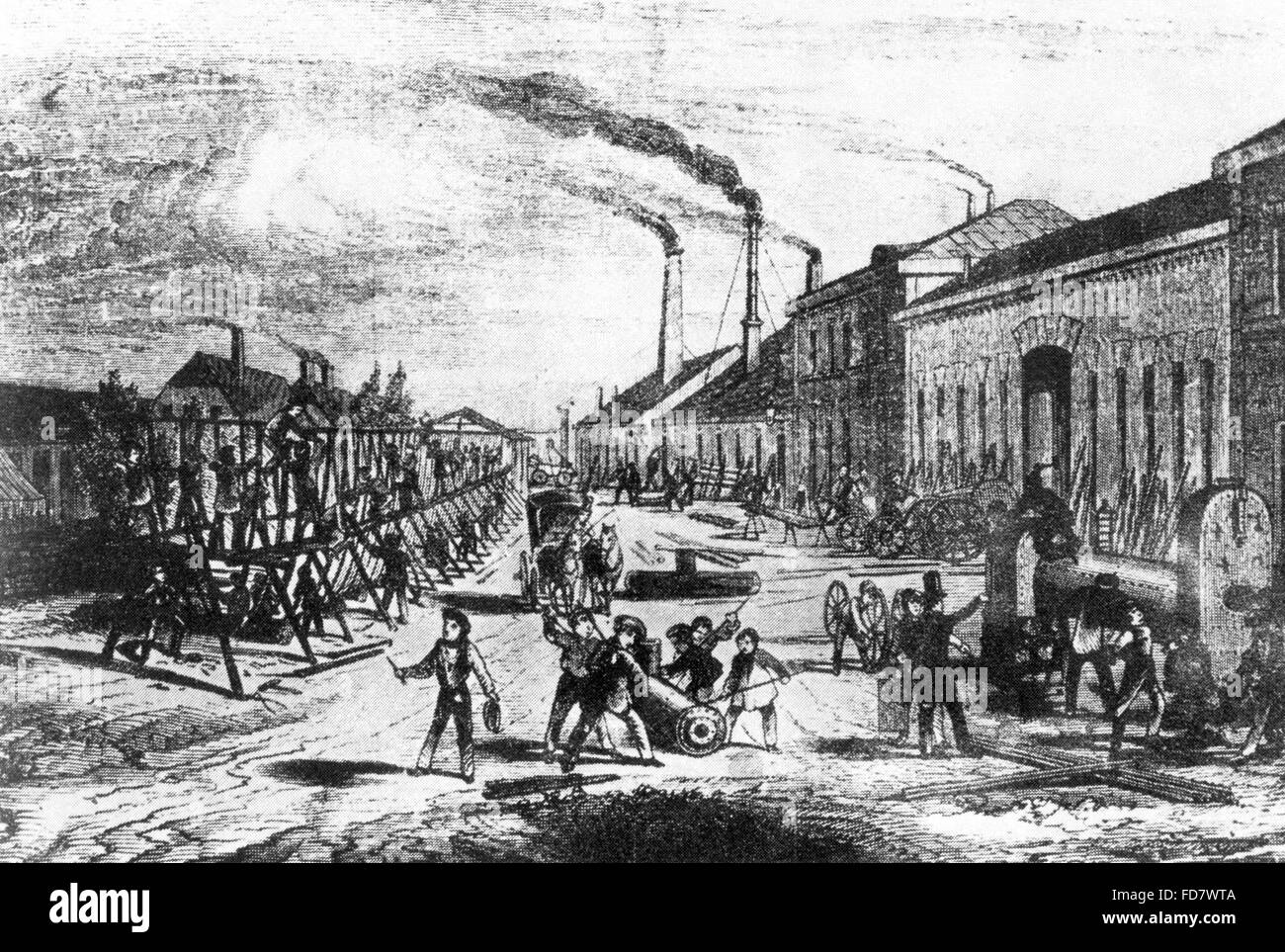 Die Maschinenfabrik Maffei (Mashine Fabrik Maffei) in München, 1850 ...