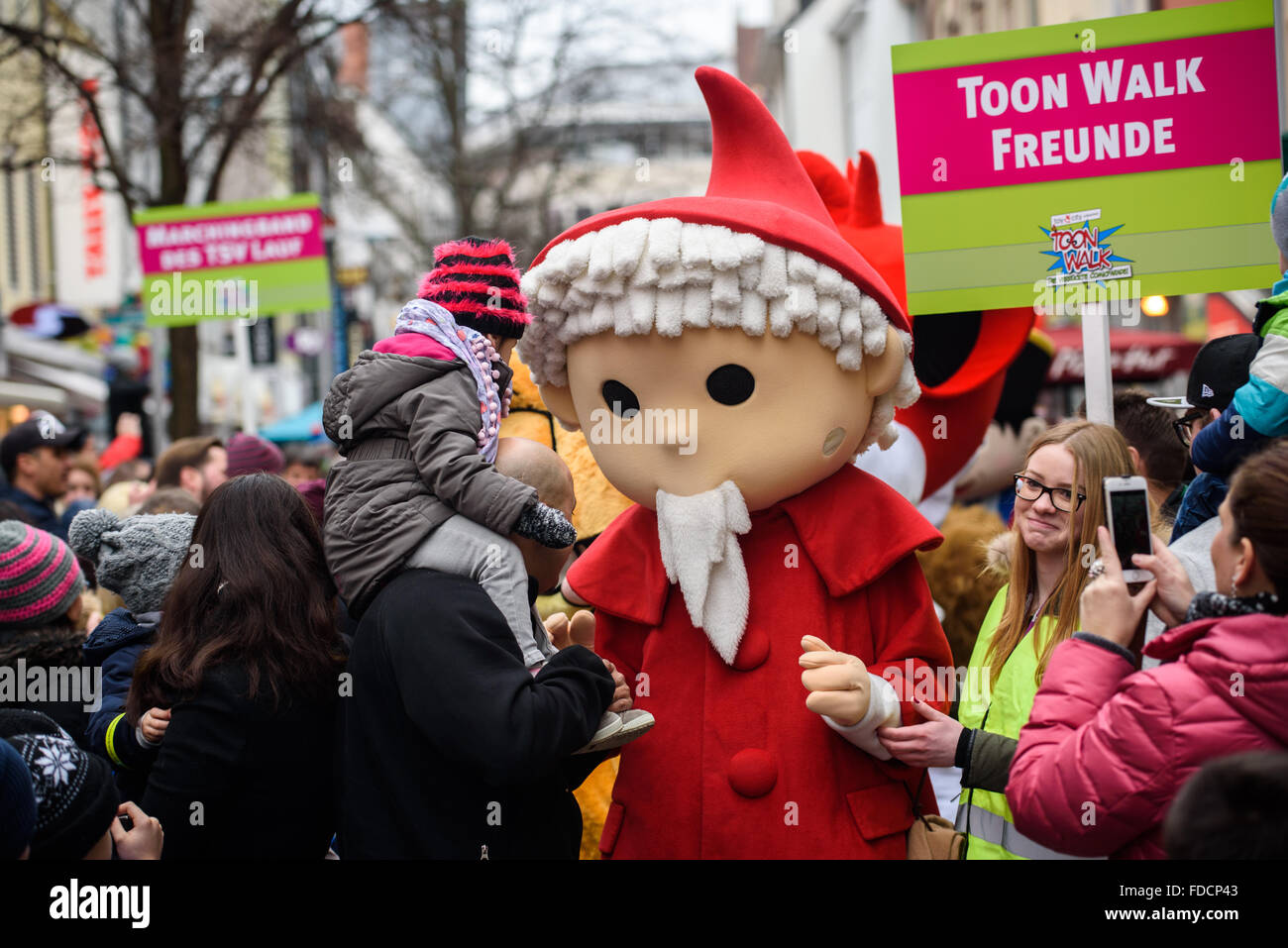 Nürnberg, Deutschland. 30. Januar 2016. Das Maskottchen der ...