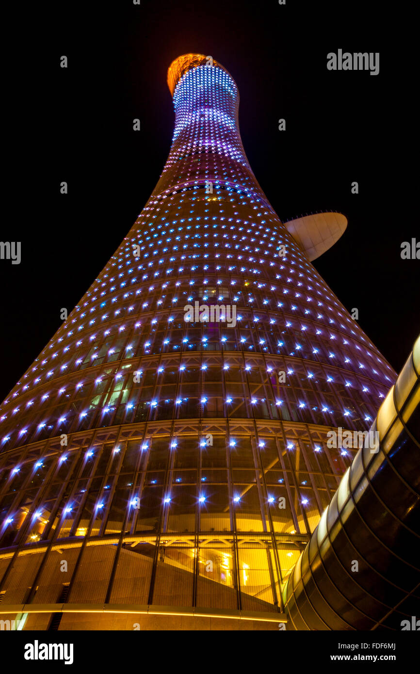 Das Aspire Tower (der Fackel Doha) Gebäude, Doha, Katar Stockfotografie ...