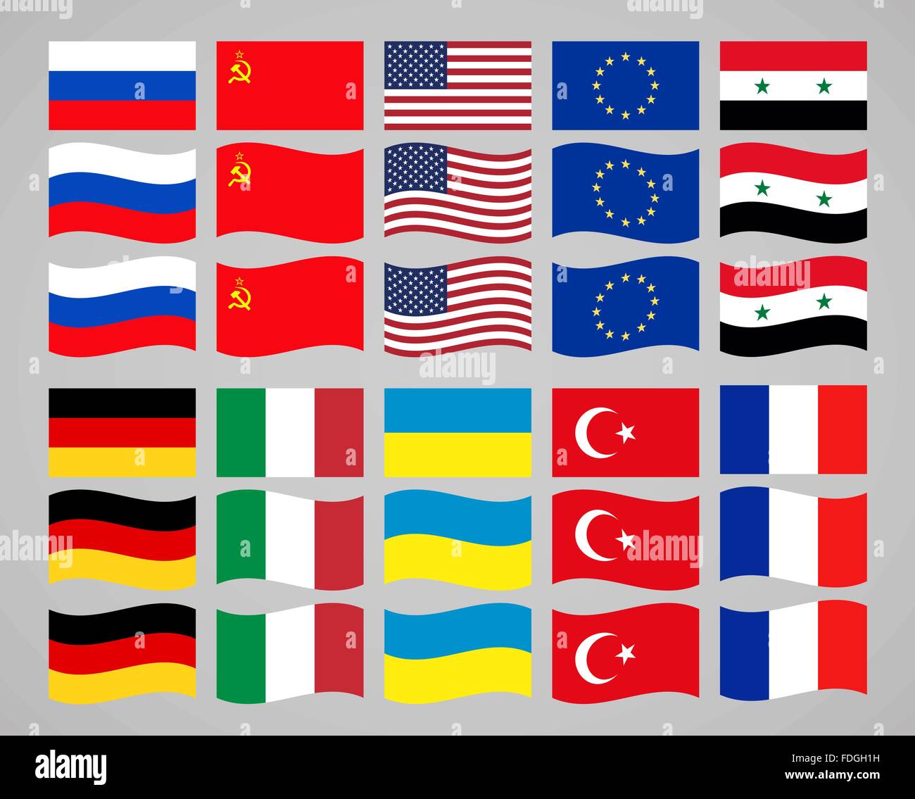 Satz von Flags Länder der Welt. Vektor-illustration Stock-Vektorgrafik ...