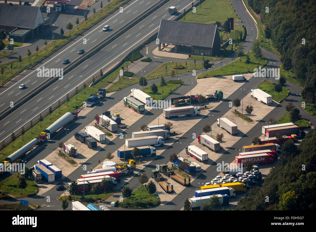Autobahn Restaurant Rhynern, LKW-Parkplatz, Fahrzeiten, Fischgräten ...
