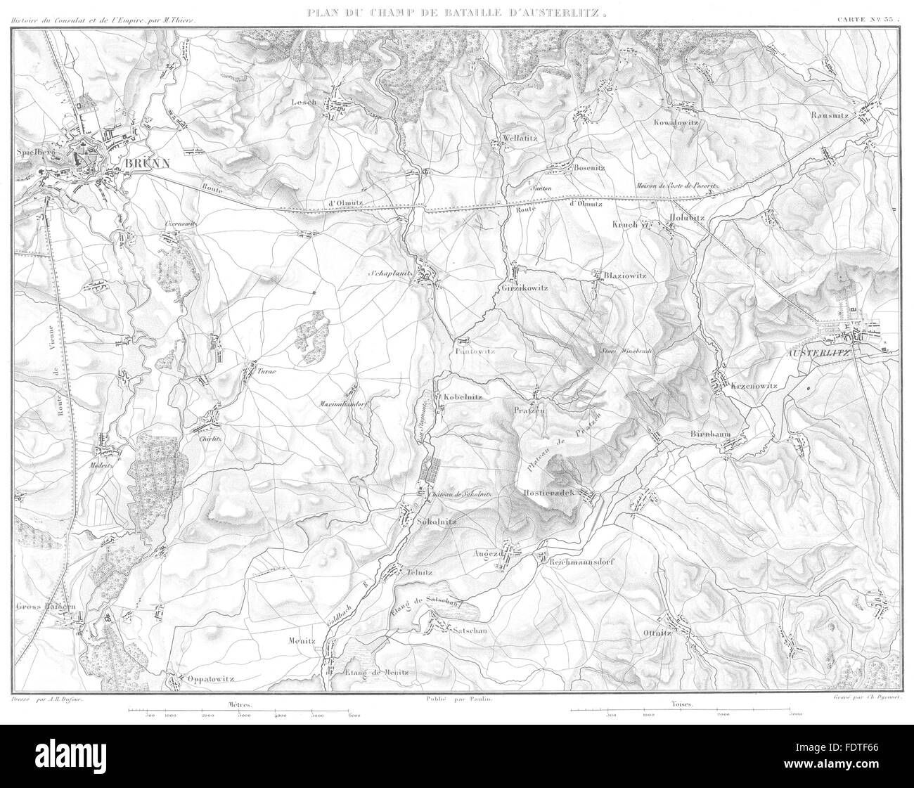 Austerlitz karte Schwarzweiß-Stockfotos und -bilder - Alamy