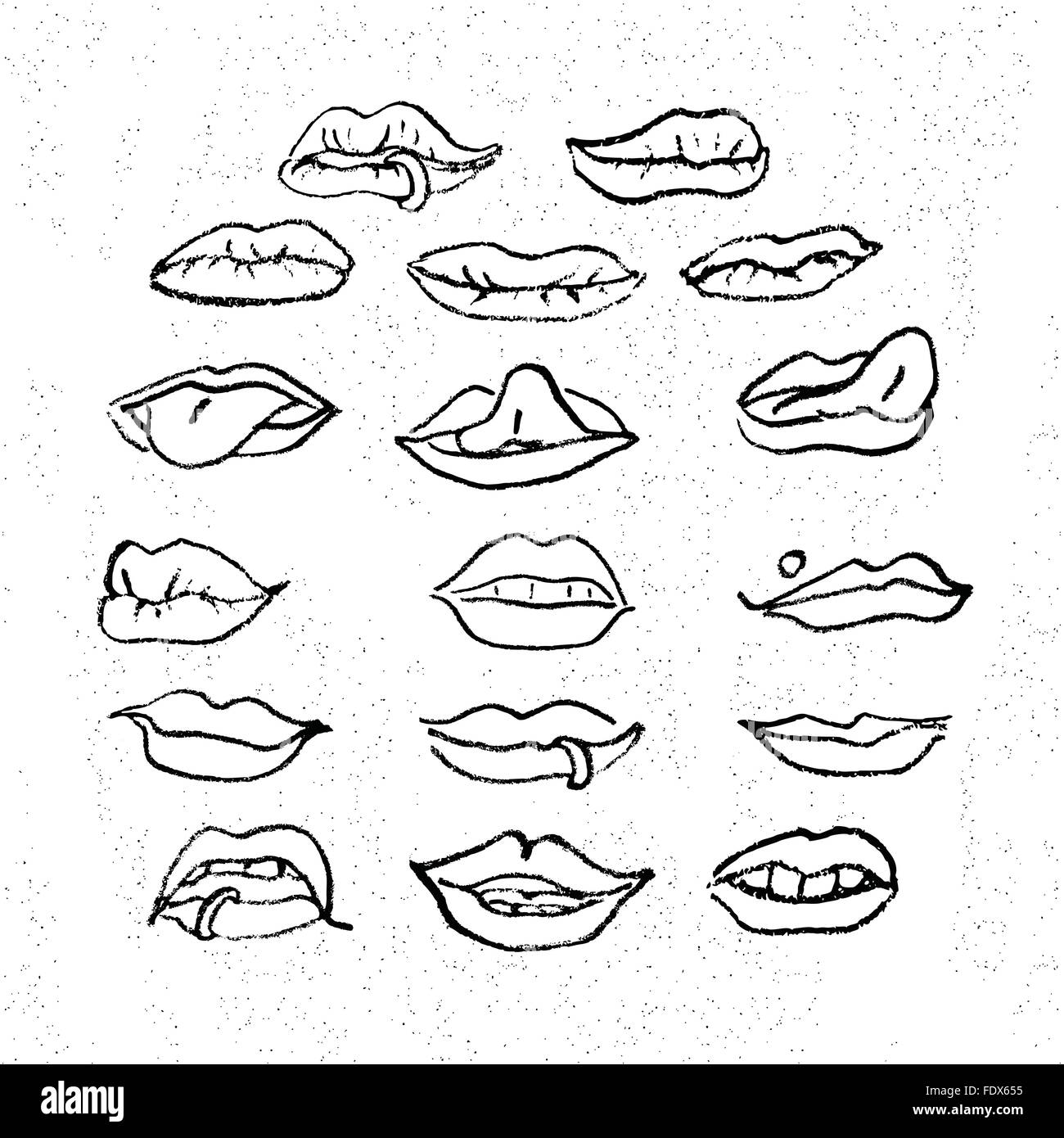 Lippen gesetzt, attraktive menschlichen Mund. Cartoon-Mund-Symbole ...