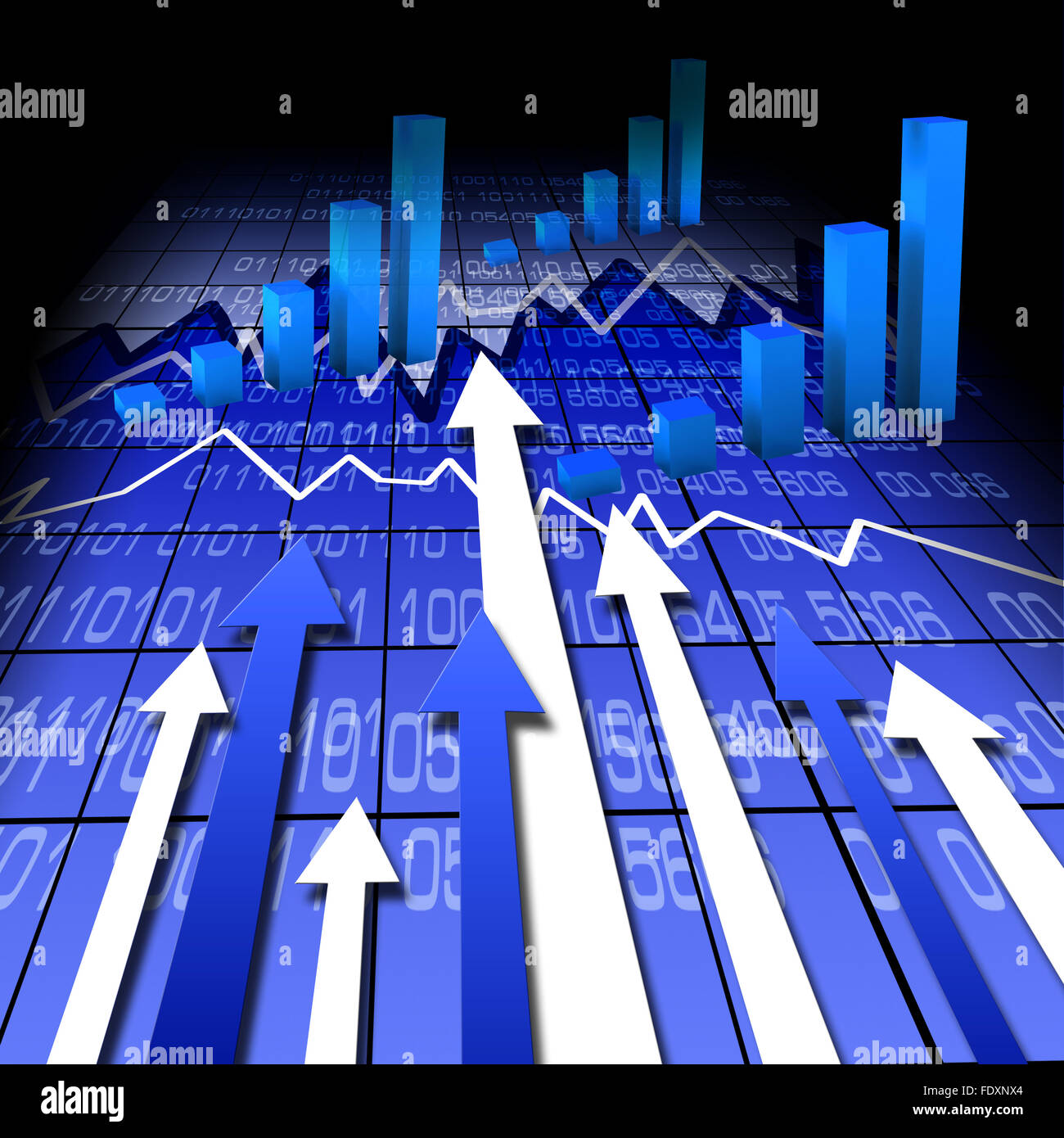 Finanz- und Charts und Grafiken als Symbole des Wachstums ...